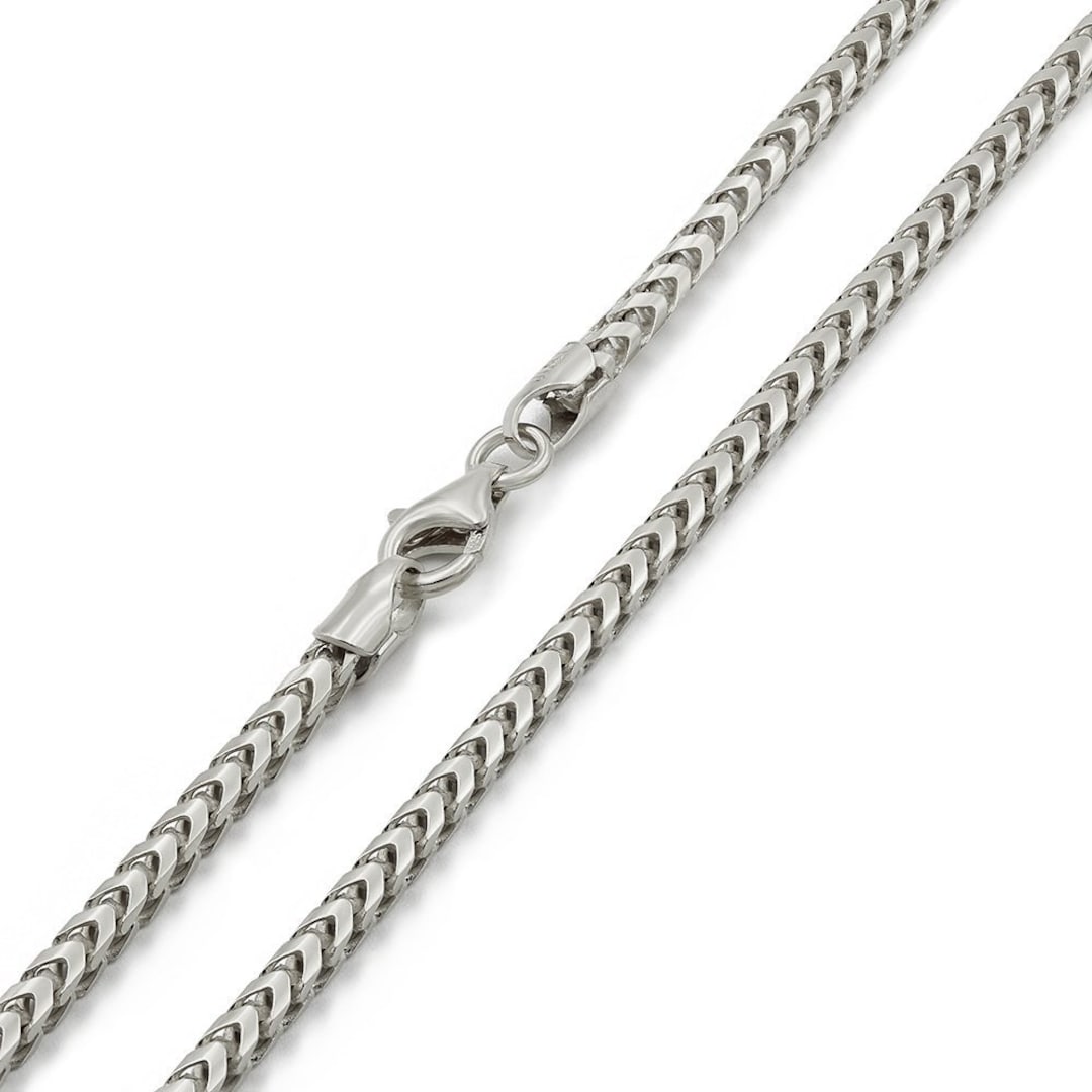 925 Italian Sterling Silver 2.5mm Solid Franco Chain, FREE Microfiber ...