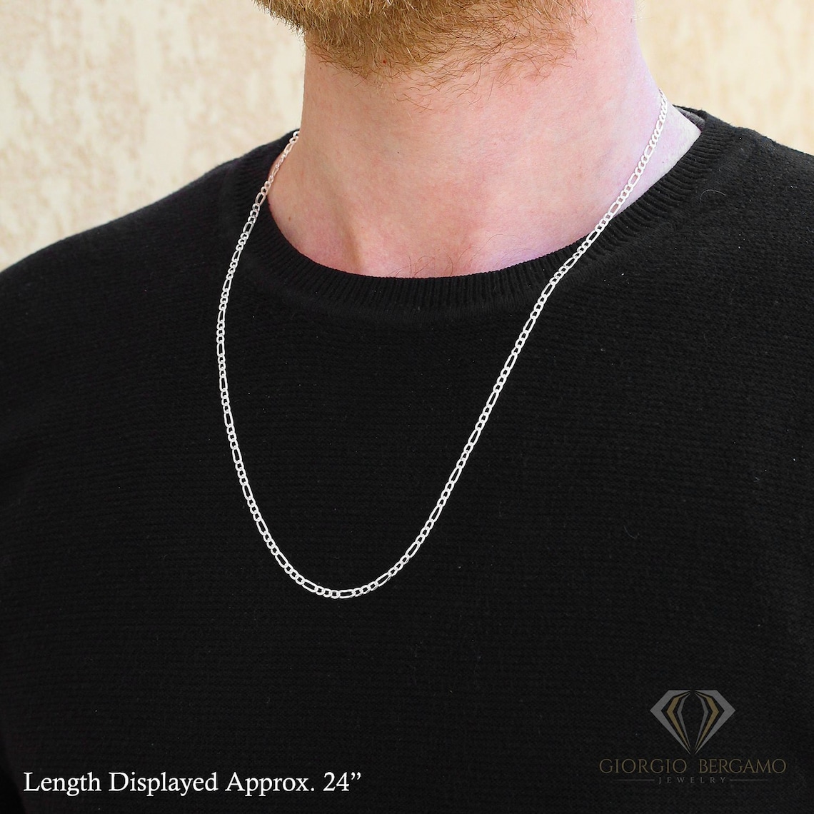 925 Italian Sterling Silver 3mm Solid Figaro Chain FREE - Etsy