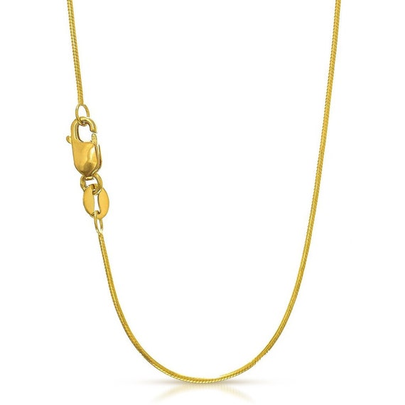 14K Yellow Gold 0.8mm Octagonal Snake Pendant Chain FREE | Etsy