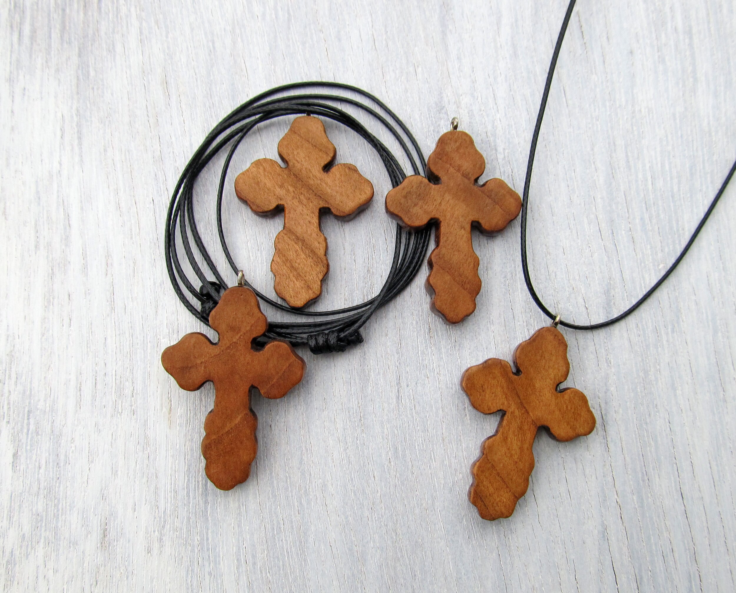 Orthodox Cross Wood Necklace St. Olga Handmade, Russian Byzantine ...