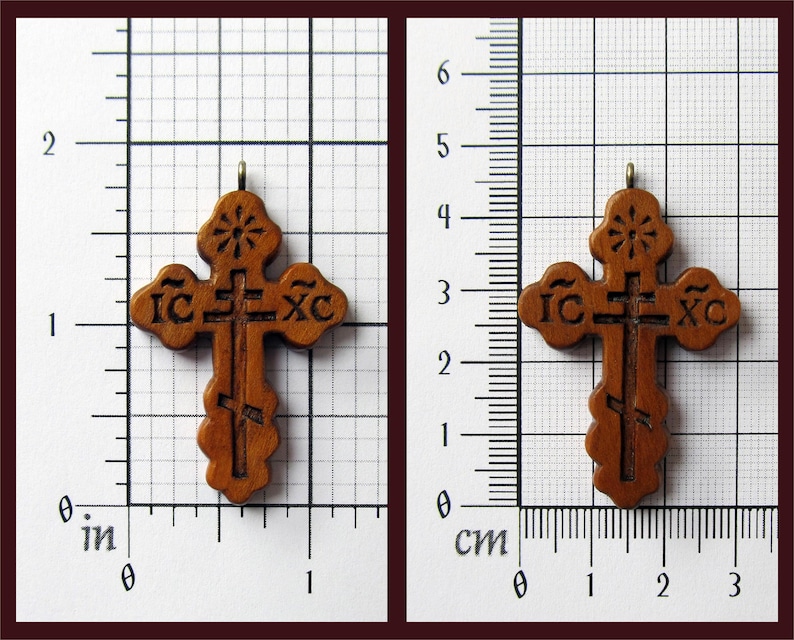 Orthodox Cross Wood Necklace St. Olga Handmade, Russian Byzantine ...