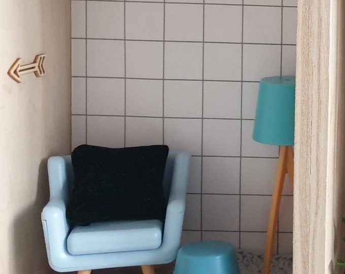Modern Dollhouse Wallpaper. Miniature Dolls House Flooring 1:12 Scale ...