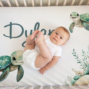 Baby Boy Sea Turtle Crib Bedding Set personalized Baby Boy - Etsy