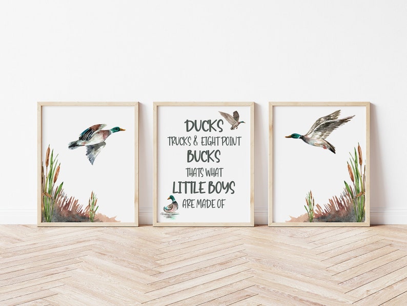 Mallard Duck Hunting Wall Art Art Prints Set of Three Baby - Etsy