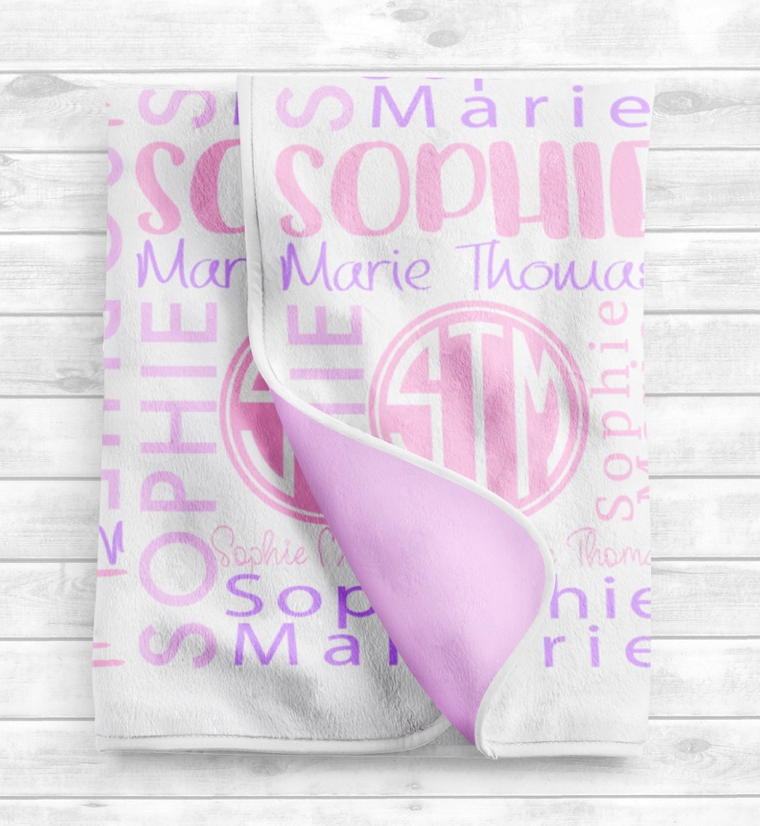 Personalized Baby Girl Blanket, Monogrammed Baby Name Blanket, Hospital ...