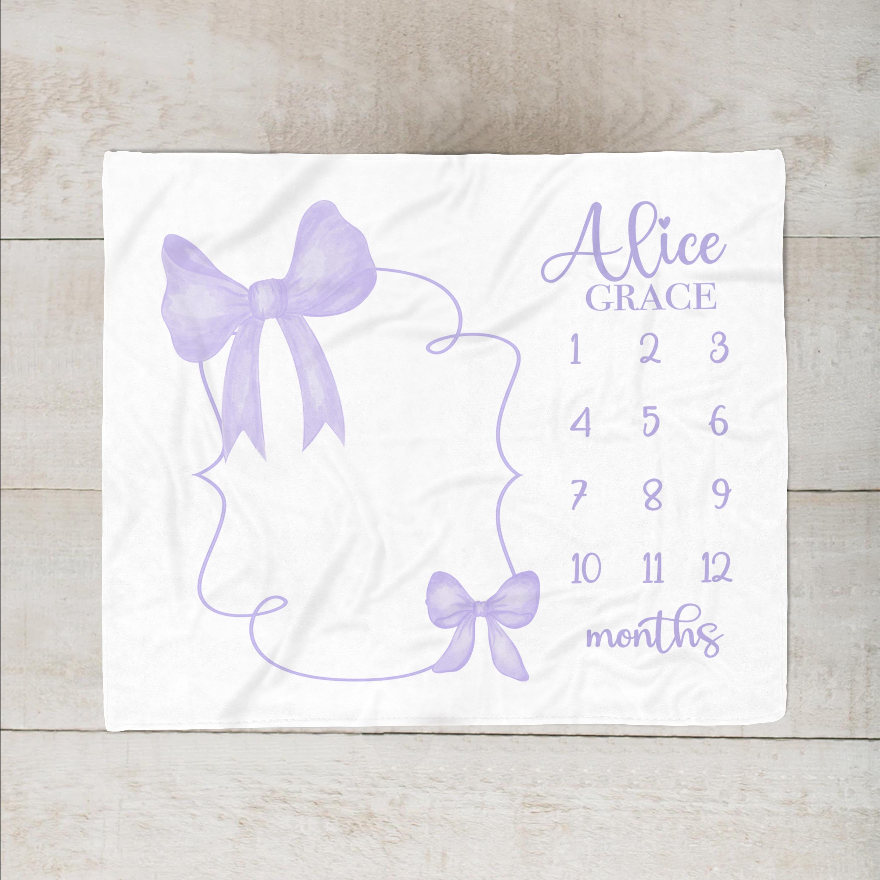 Personalized Purple Bow Crib Bedding Set | Coquette Baby Girl Nursery ...