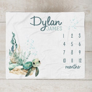 Baby Boy Sea Turtle Crib Bedding Set -personalized Baby Boy Blanket ...