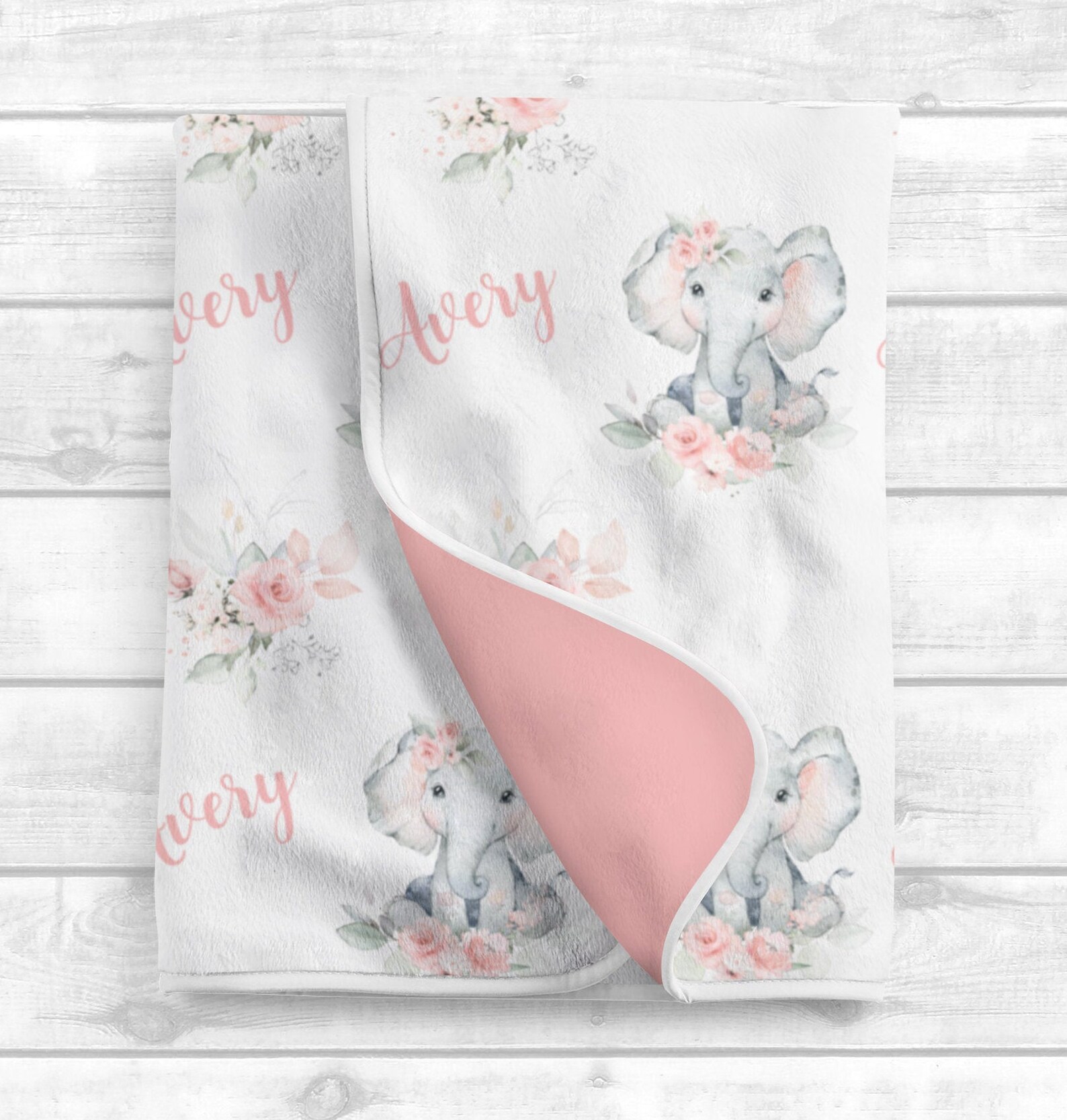 Personalized Baby Girl Blanket Pink Floral Baby Blanket - Etsy