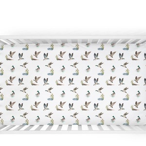 Custom Mallard Duck Crib Sheet - Custom Duck Hunting Crib Bedding -baby ...