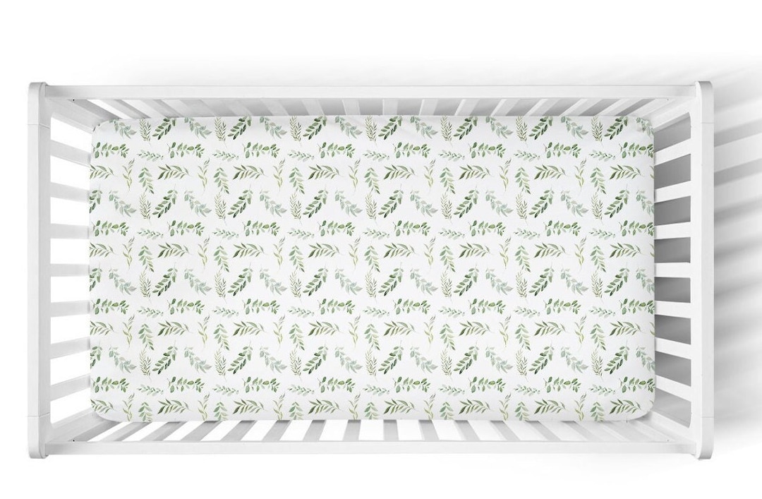 Custom Greenery Crib Sheet - Custom Safari Crib Bedding -gender Neutral ...