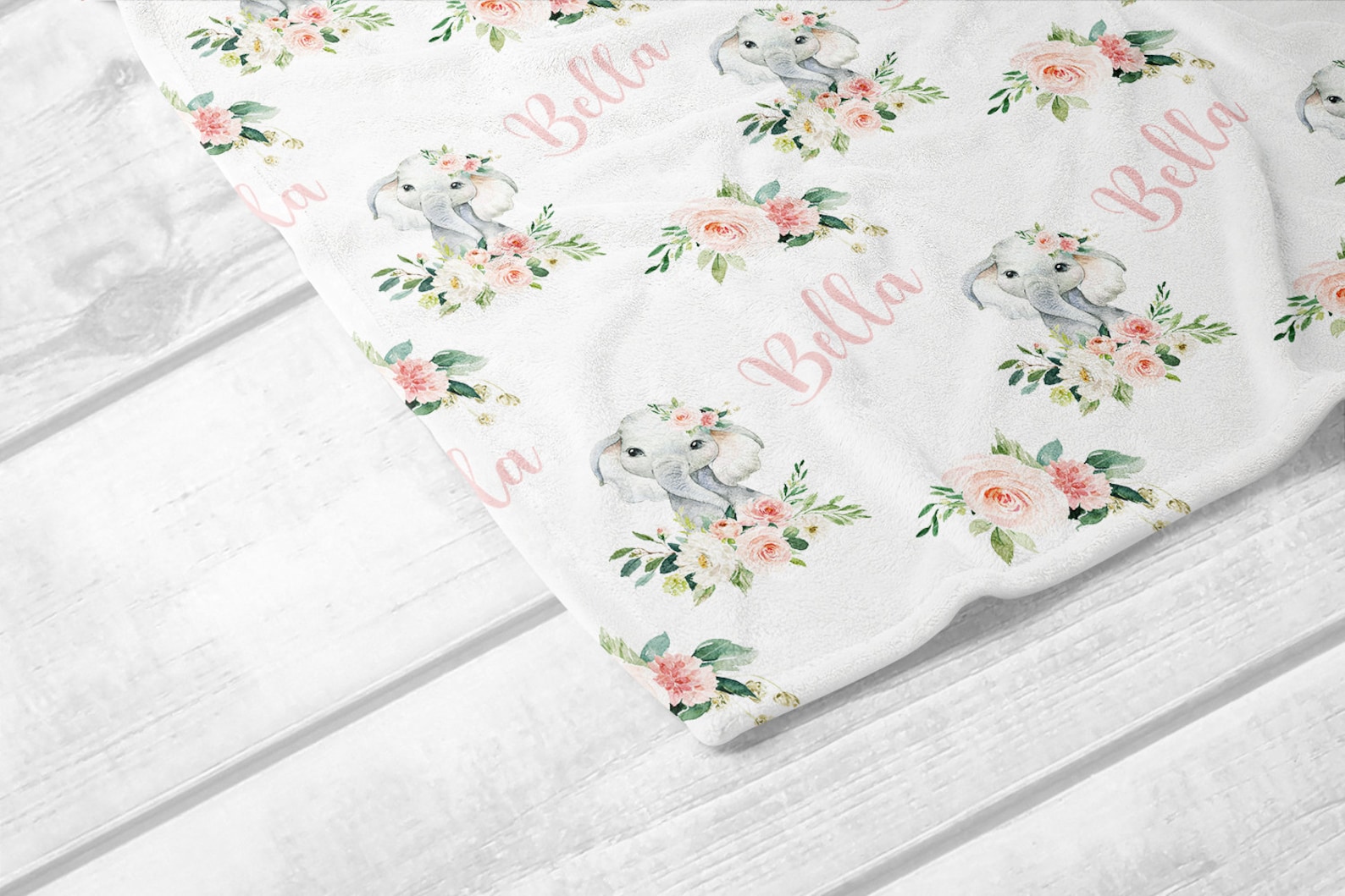 Personalized Baby Girl Blanket Pink Floral Baby Blanket | Etsy