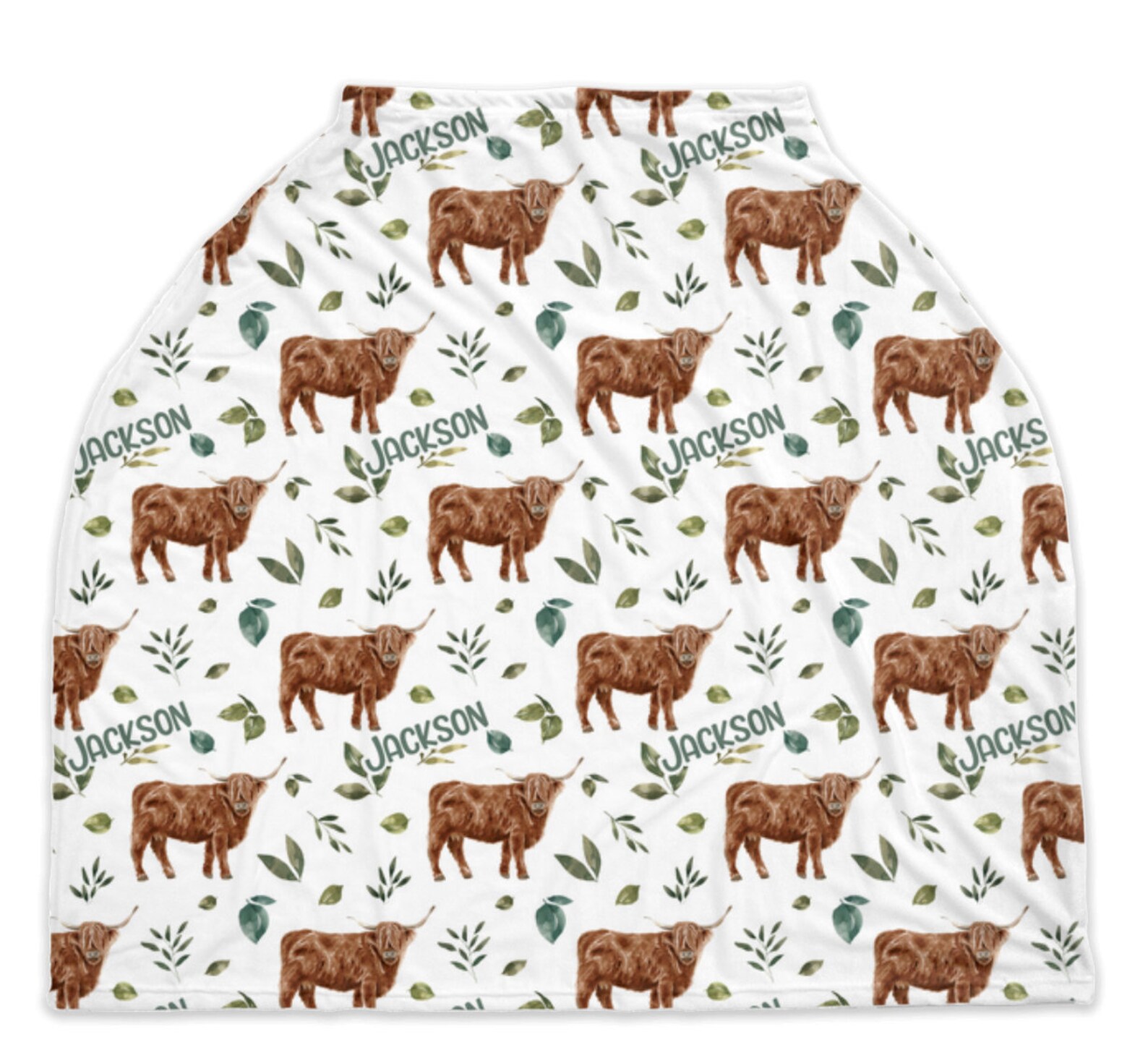 Highland Cow Car Seat Canopy, Stretchy Carseat Cover W/ Farm Animals ...