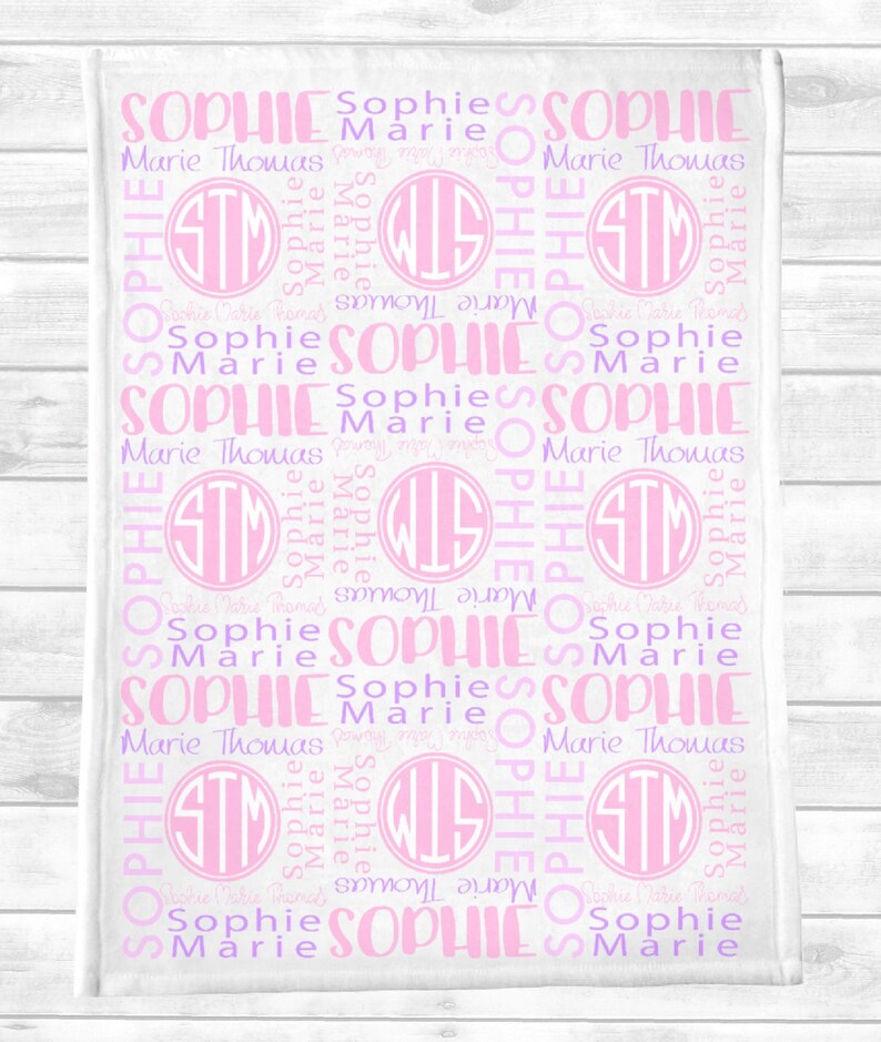 Personalized Baby Girl Blanket, Monogrammed Baby Name Blanket, Hospital ...