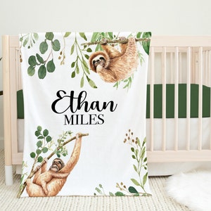 Sloth Crib Bedding Set -personalized Baby Sloth Blanket -gender Neutral ...