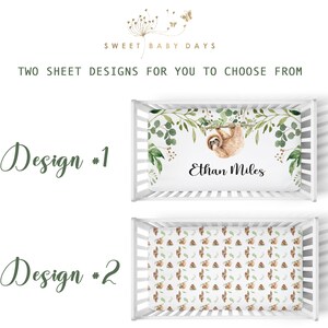 Sloth Crib Bedding Set -personalized Baby Sloth Blanket -gender Neutral ...
