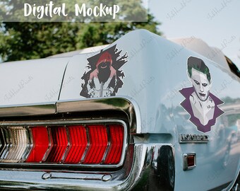 JPG PSD Vinyl Decal / Sticker Rear Window Car Mockup 4x4 | Etsy