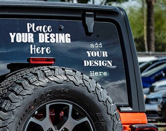 JPG PSD Vinyl Decal / Sticker Rear Window Car Mockup 4x4 | Etsy
