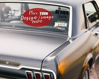 JPG PSD Vinyl Decal / Sticker Rear Window Car Mockup 4x4 | Etsy