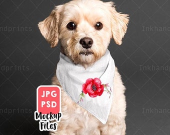 Pet Bandana Mockup: Flat Template, Dye Sublimation (PSD File) - Etsy