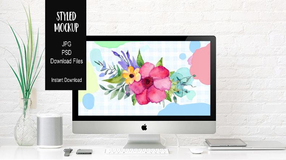 JPG + PSD Computer Mockup, Desktop Product Mockup, Imac Mockup, Styled ...