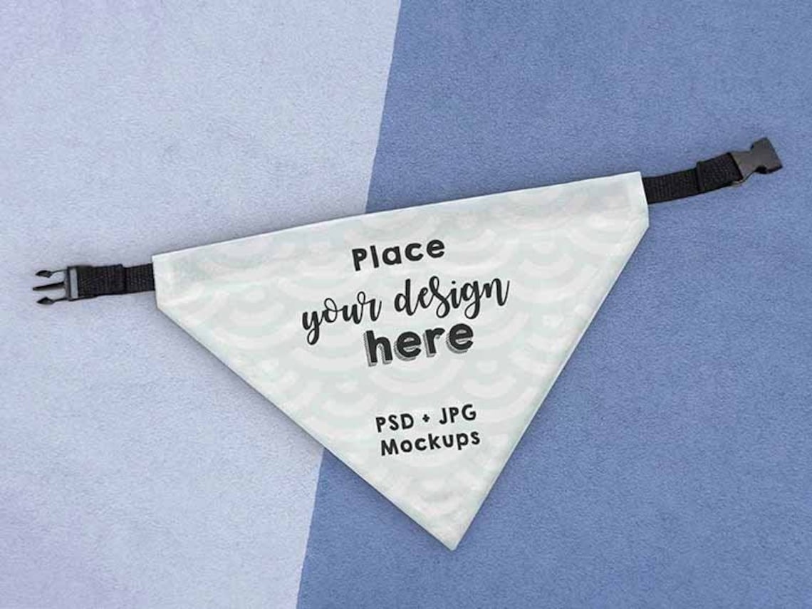 JPG PSD Sublimation Pet Bandana With Collar Mockup Flat - Etsy