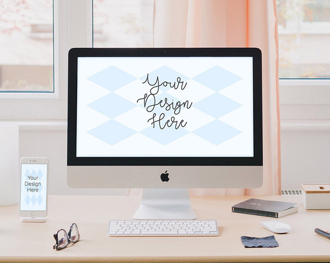 JPG PSD Phone and Computer Mockup Desktop Product Mockup | Etsy