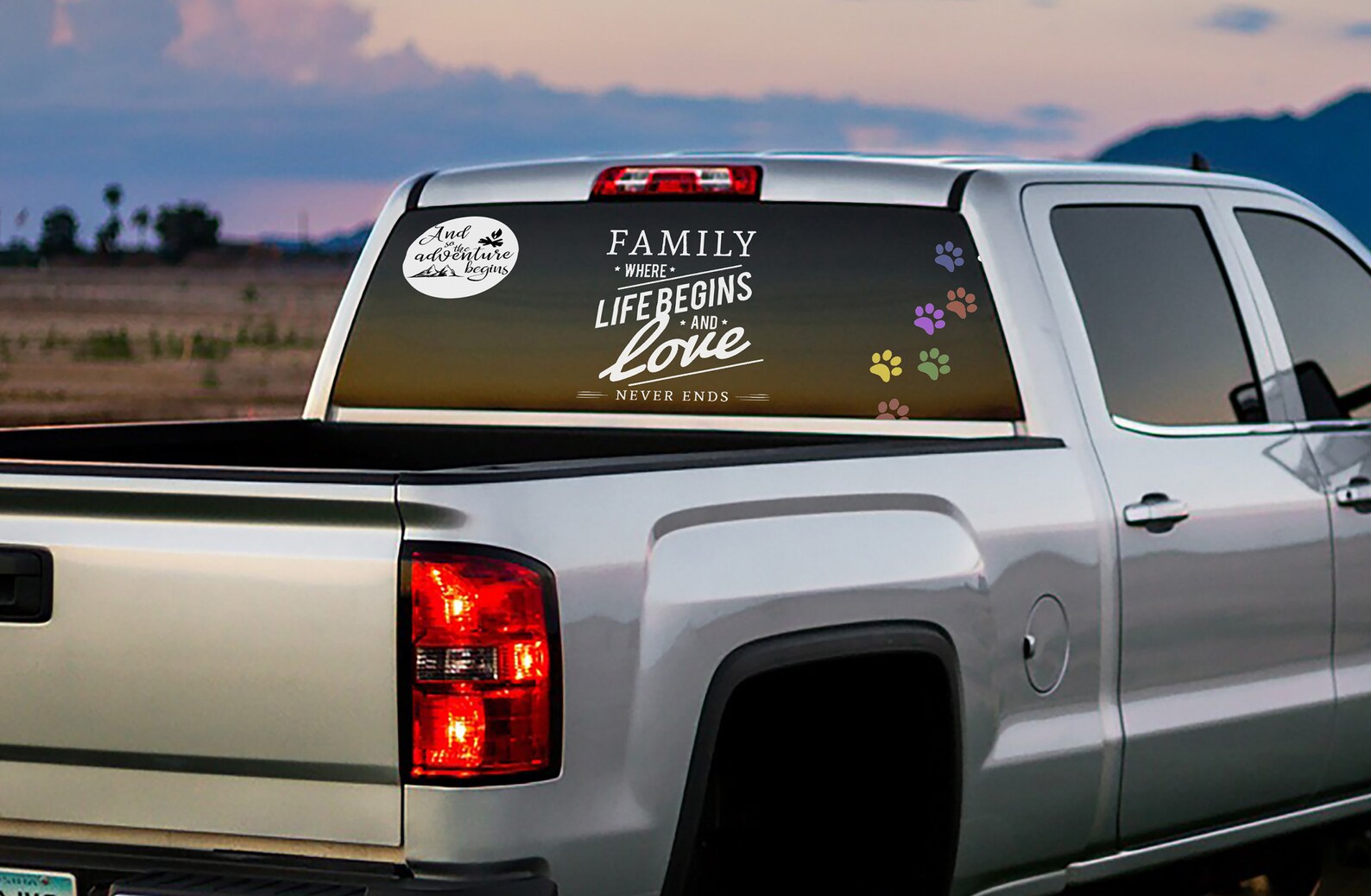 JPG PSD Vinyl Decal / Sticker Rear Window Car Mockup 4x4 | Etsy