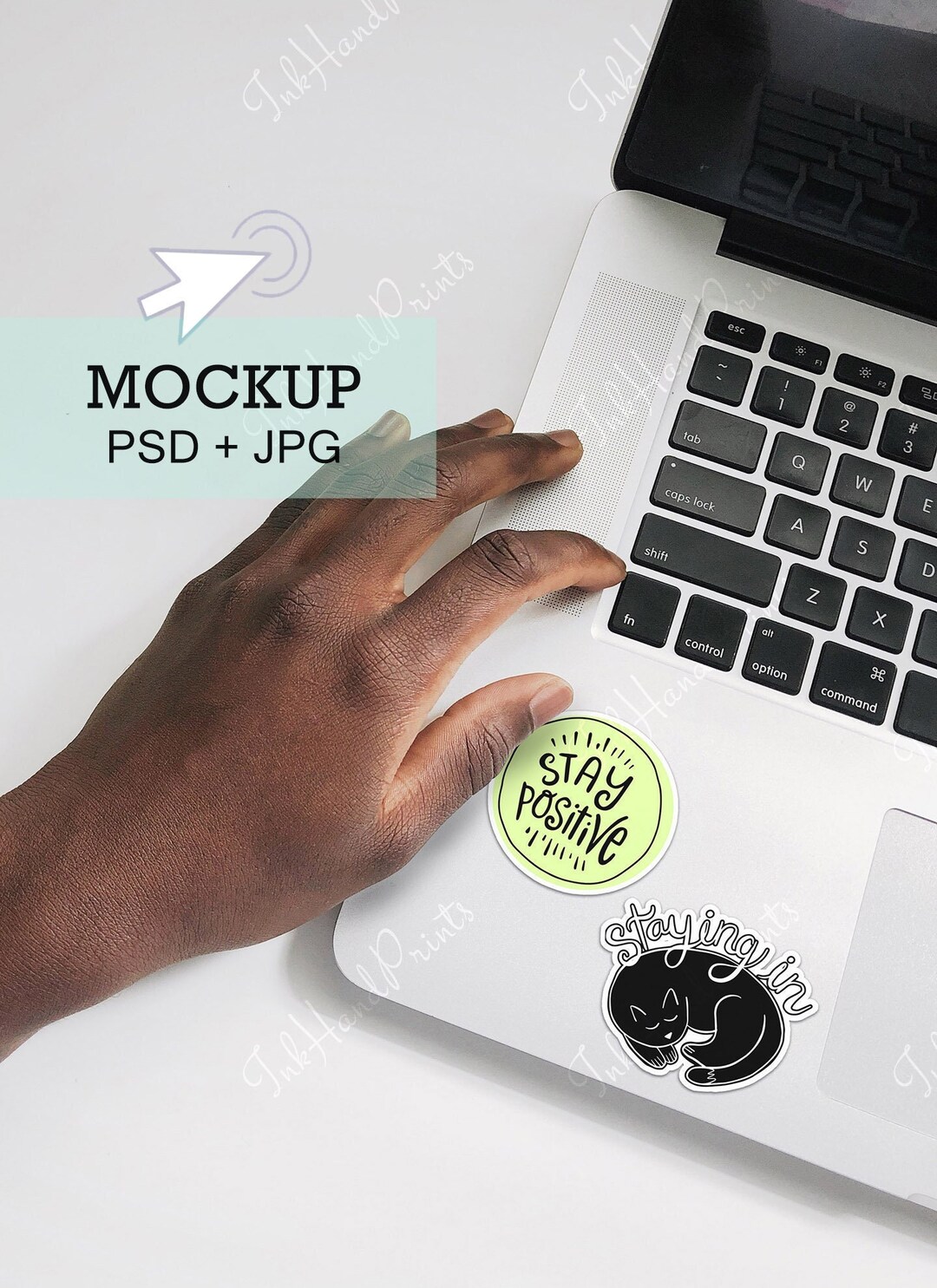 PSD JPG Mockup Vinyl Decal / Sticker PC MacBook Mockup, Laptop Desktop ...