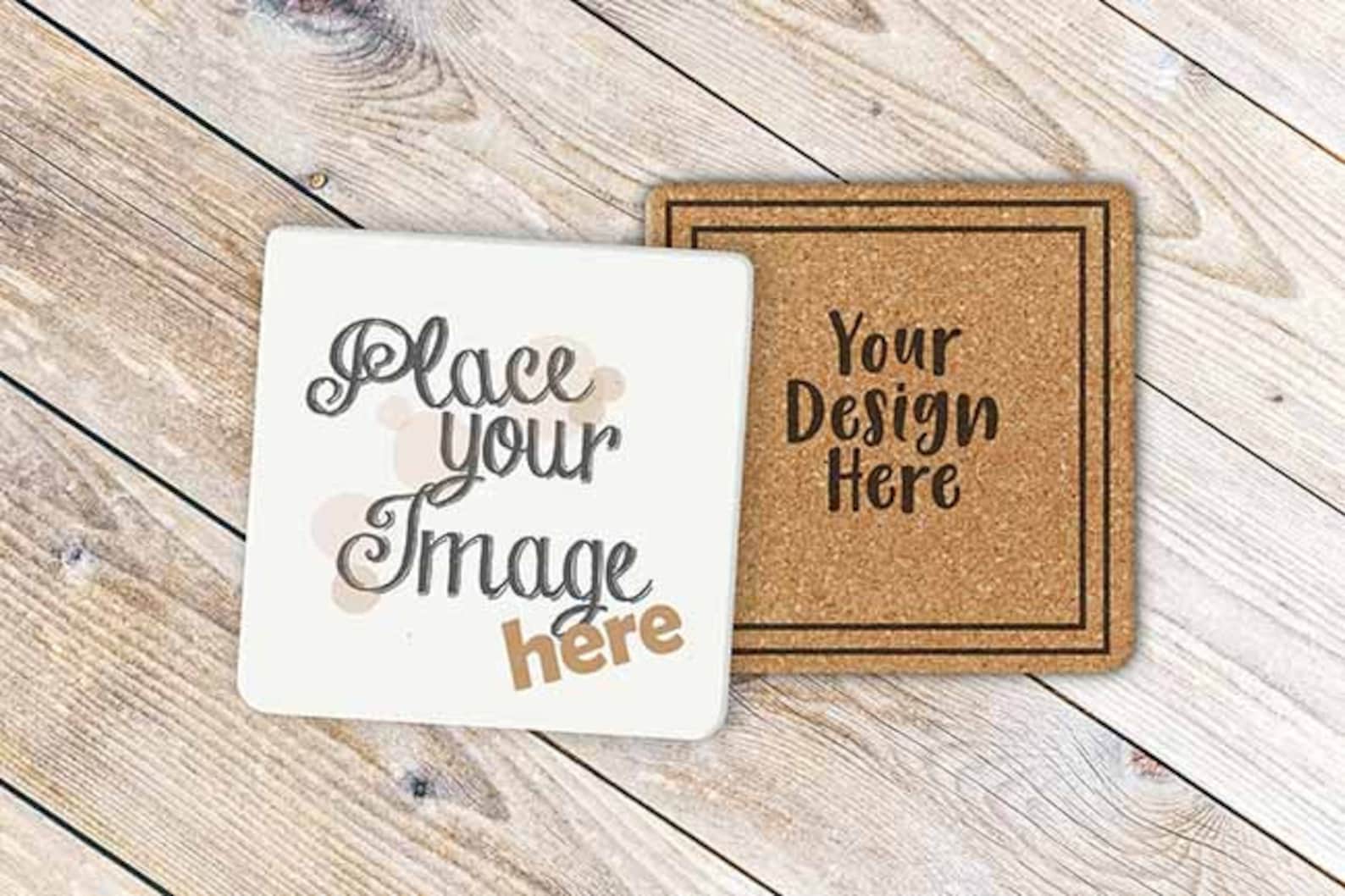 PSD JPG Dye Sublimation Square Coaster Mock Up Template - Etsy