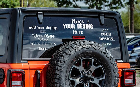 JPG PSD Vinyl decal / sticker Rear Window Car Mockup 4x4 | Etsy