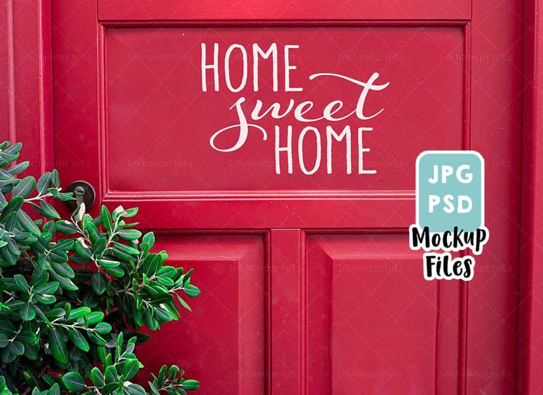 JPG +PSD Front Door Decal Vinyl Decal / Sticker, Glass Door Mockup ...