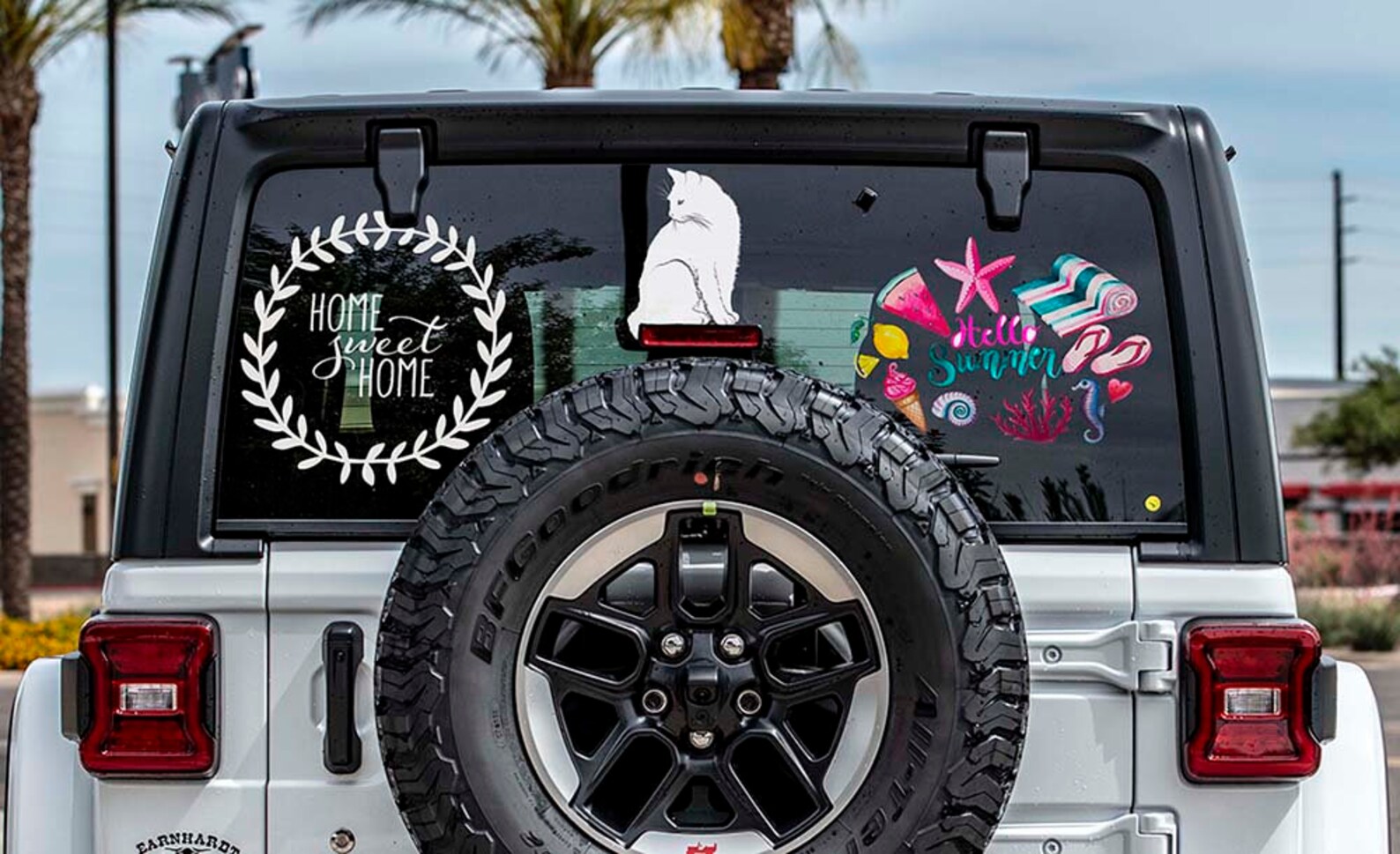 JPG PSD Vinyl decal / sticker Rear Window Car Mockup 4x4 | Etsy