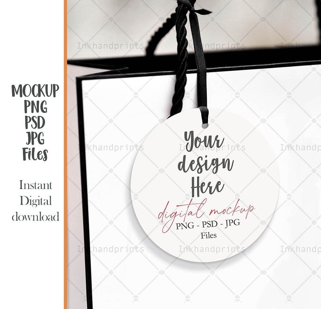 Round Label Mockup,jpg,png,psd, Rounded Gift Tag Mockup,thank You Tag ...