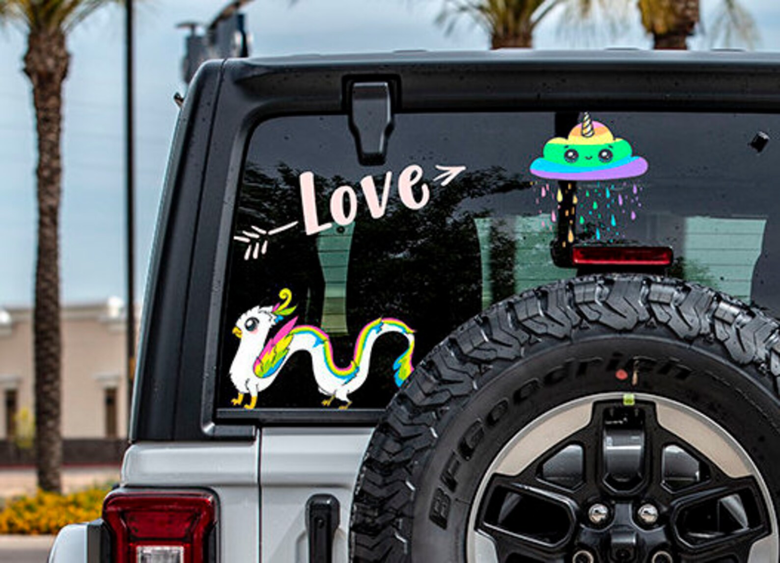 JPG PSD Vinyl decal / sticker Rear Window Car Mockup 4x4 | Etsy