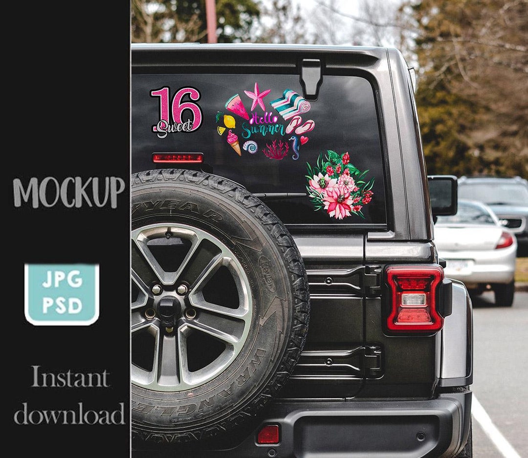 Car Rear Window Vinyl Decal Mockup: JPG + PSD (digital Download) - Etsy