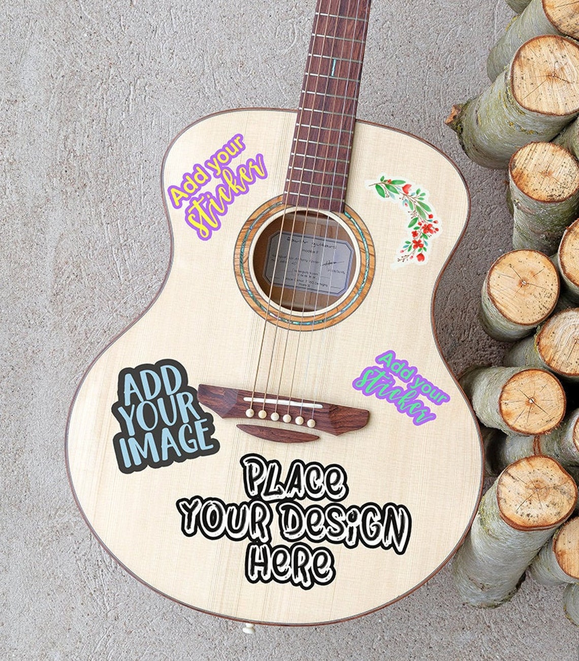 PSD JPG Vinyl Decal / Sticker Guitar Mockup Laptop Desktop - Etsy