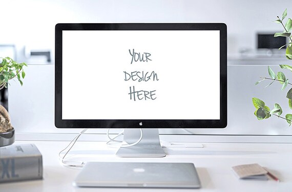 JPG PSD Computer Mockup Desktop Product Mockup Imac | Etsy