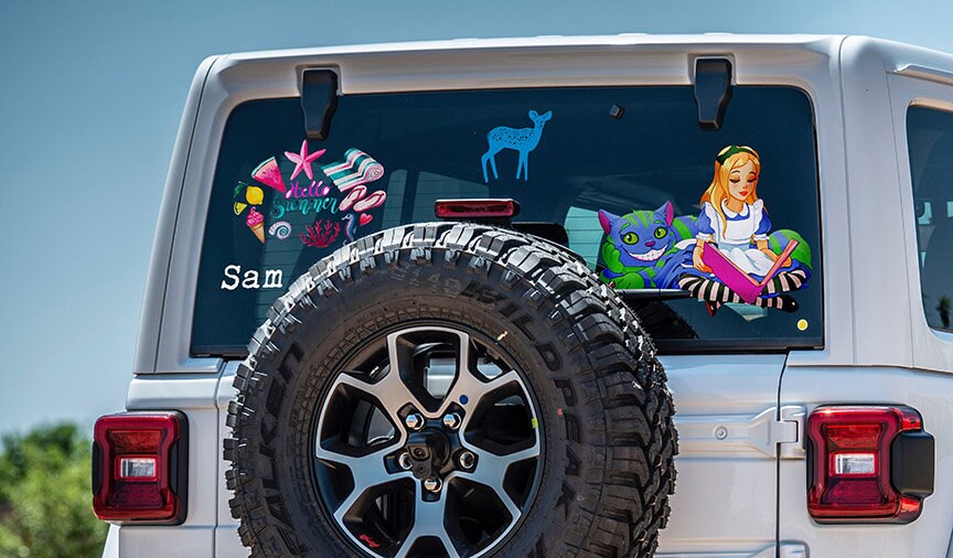 Car Rear Window Decal Mockup: 4x4 Vinyl (PSD, JPG) - Etsy