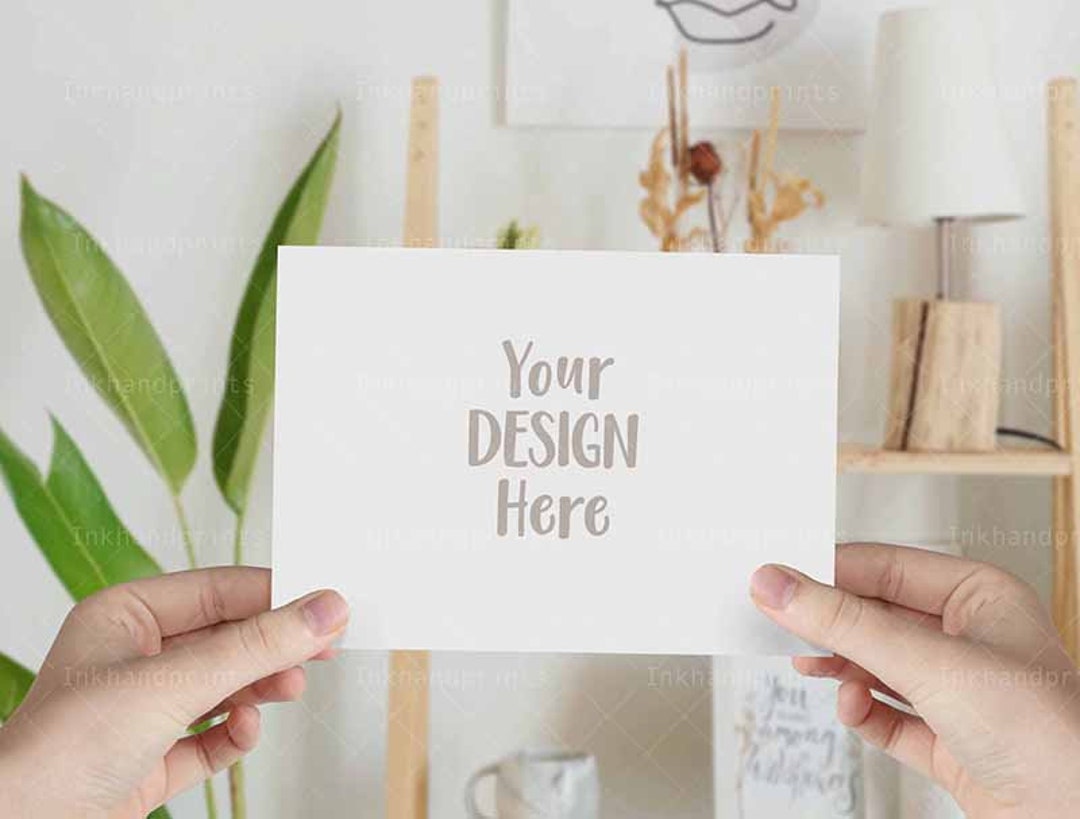 Hand Holding Card Mockup, Greeting Card Mockup,5x7 Invitation Mockup ...