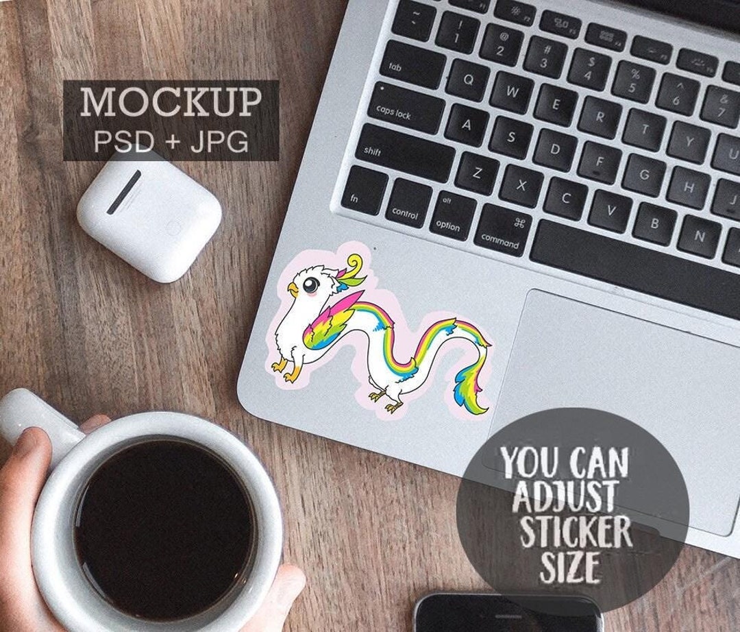 JPG + PSD Vinyl Decal/ Sticker PC MacBook Mockup, Cover Laptop Desktop ...