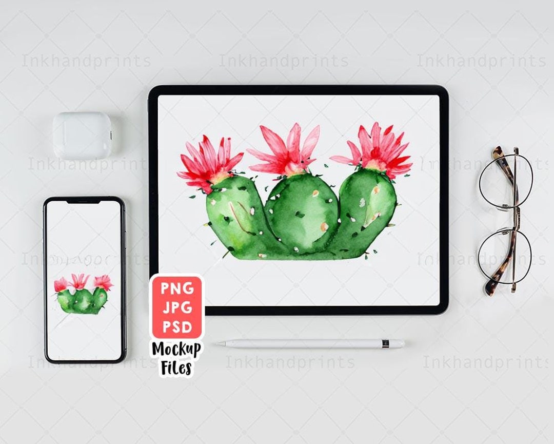 PNG +JPG + PSD Phone and iPad Mockup, Desktop Product Mockup, iPhone ...