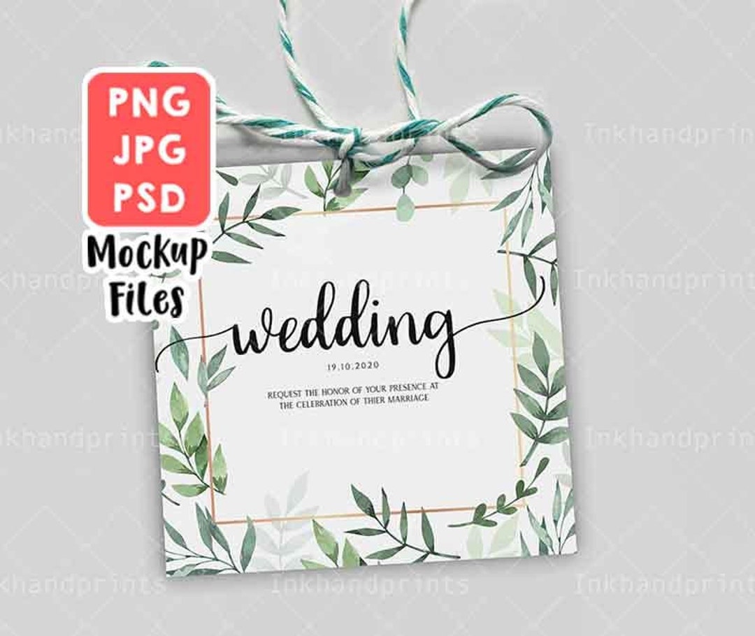 Wedding Favor Tag Mockup: Square Gift Tag Template (PSD, PNG, JPG) - Etsy