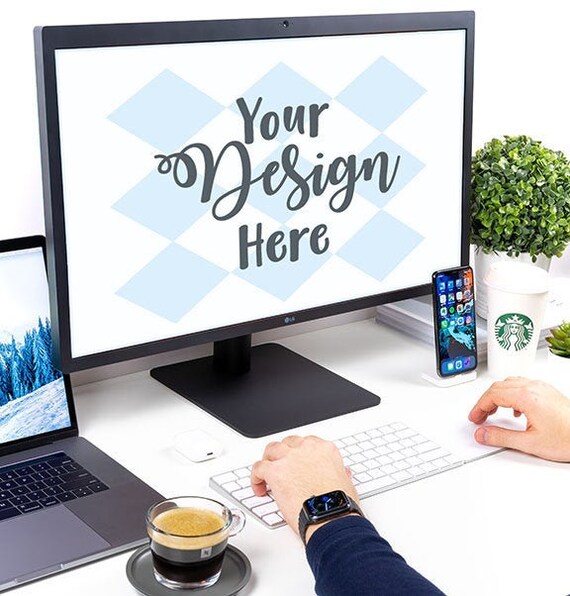 JPG PSD Computer Mockup Desktop Product Mockup Imac | Etsy