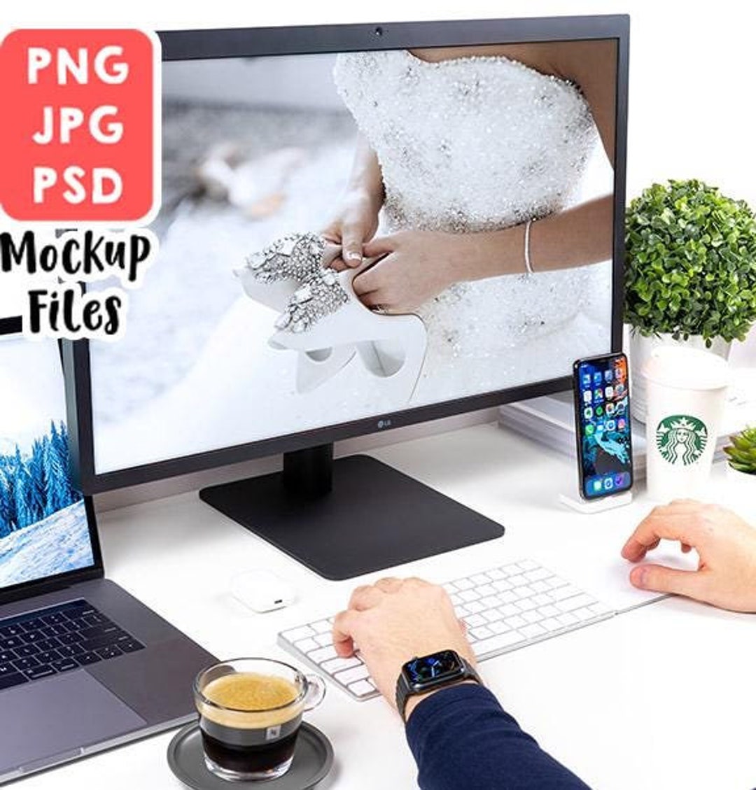 JPG + PSD Computer Mockup, Desktop Product Mockup, Imac Mockup, Styled ...