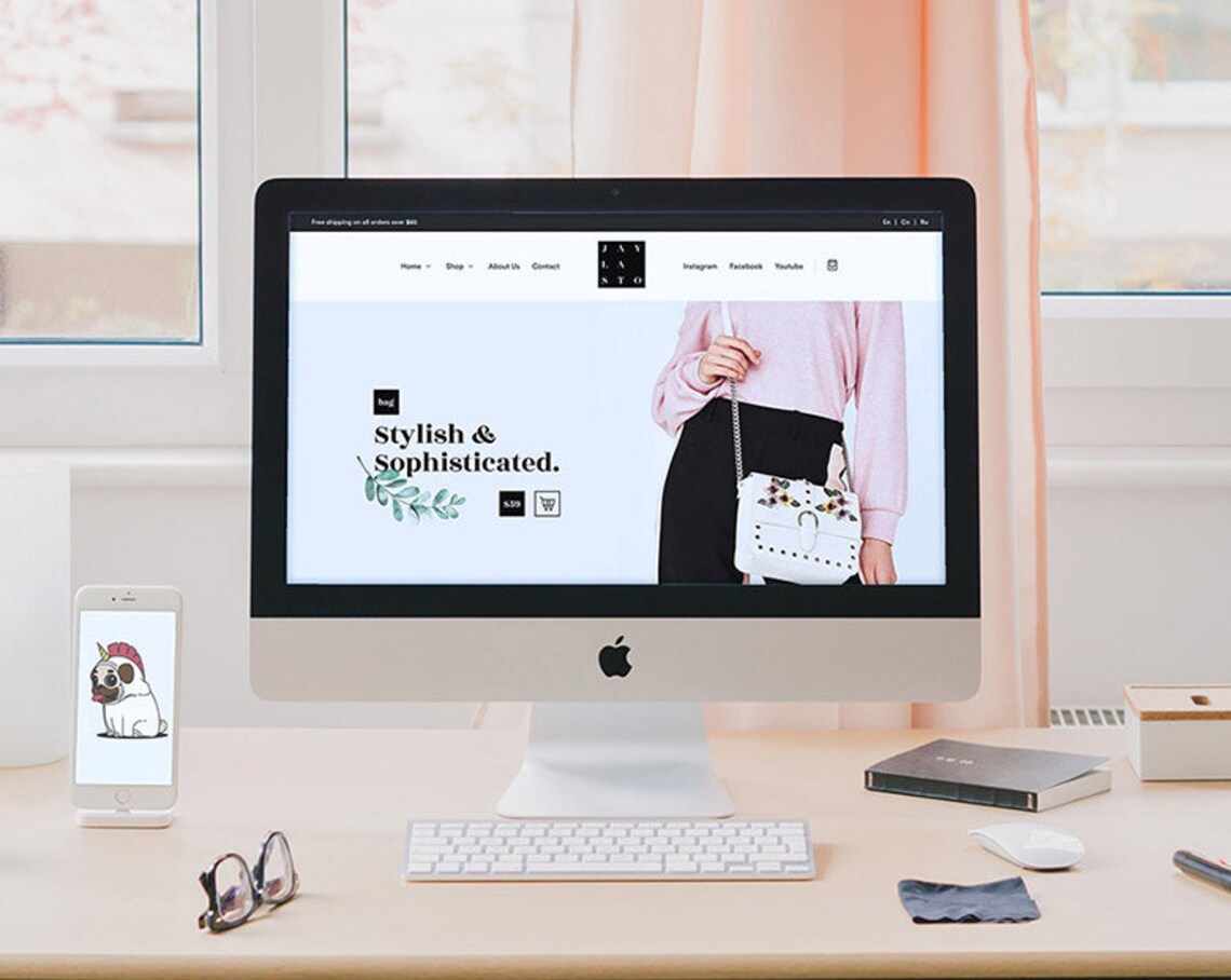 JPG PSD Phone and Computer Mockup Desktop Product Mockup | Etsy