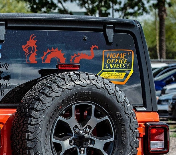 JPG PSD Vinyl decal / sticker Rear Window Car Mockup 4x4 | Etsy