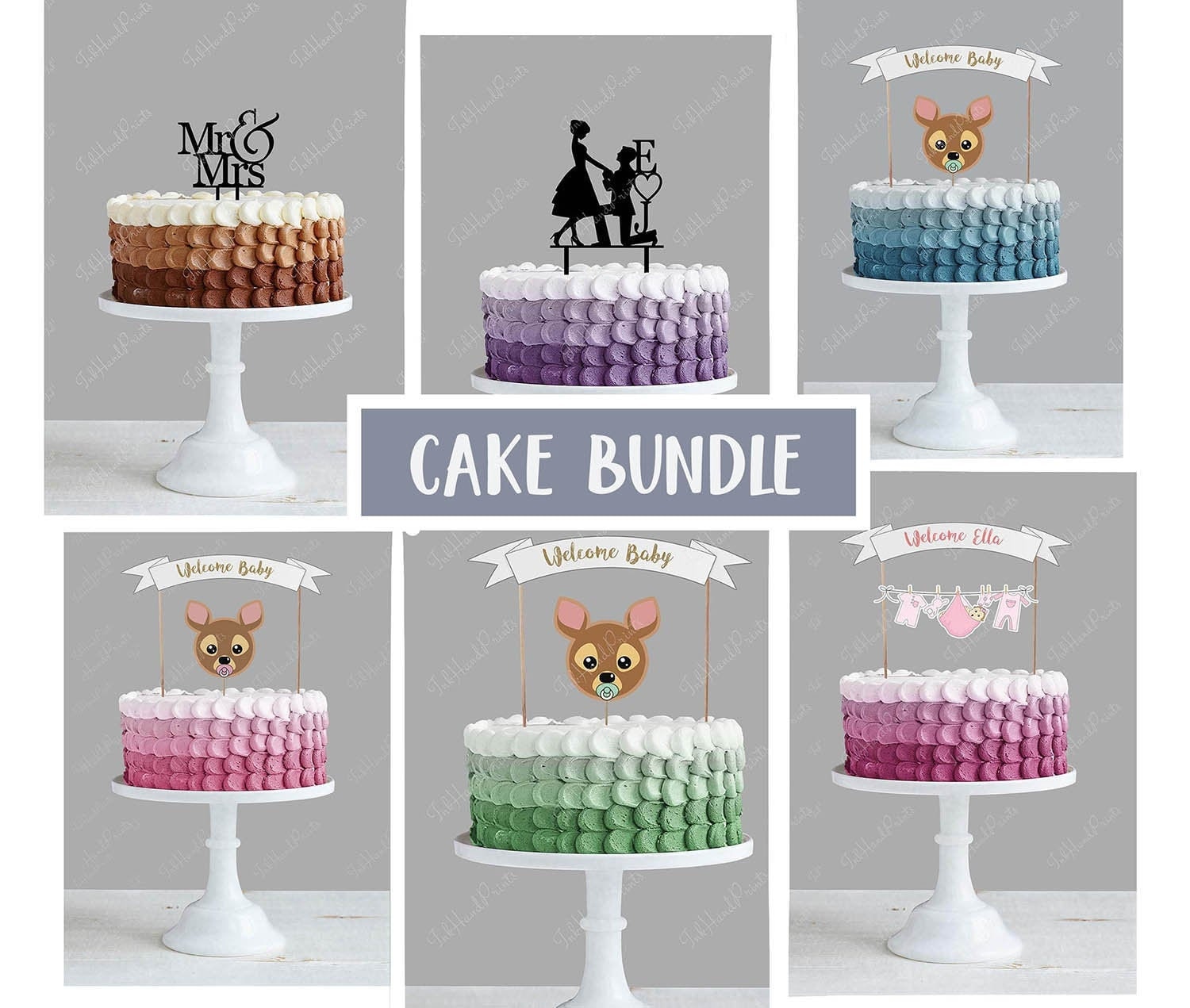 Cake Topper Mockup Bundle Cake Photo MockupBlank Cake | Etsy