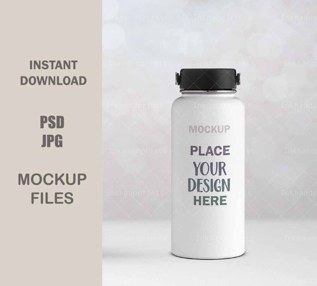 JPG PSD Vinyl Decal / Sticker Hydro Flask Sticker Mockup,svg Water ...