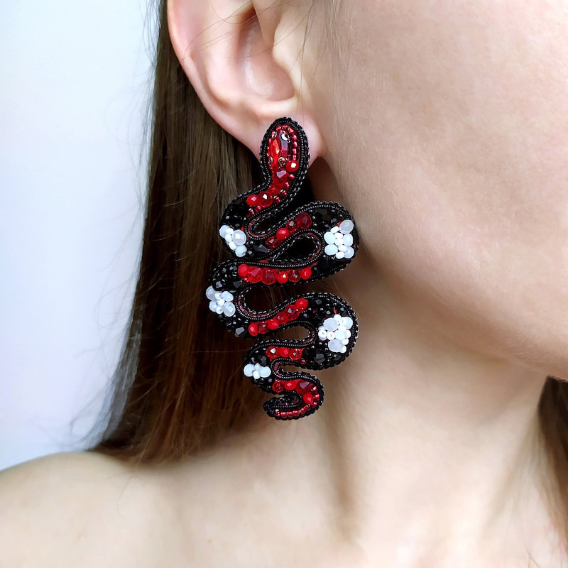 Snake Earrings - Etsy