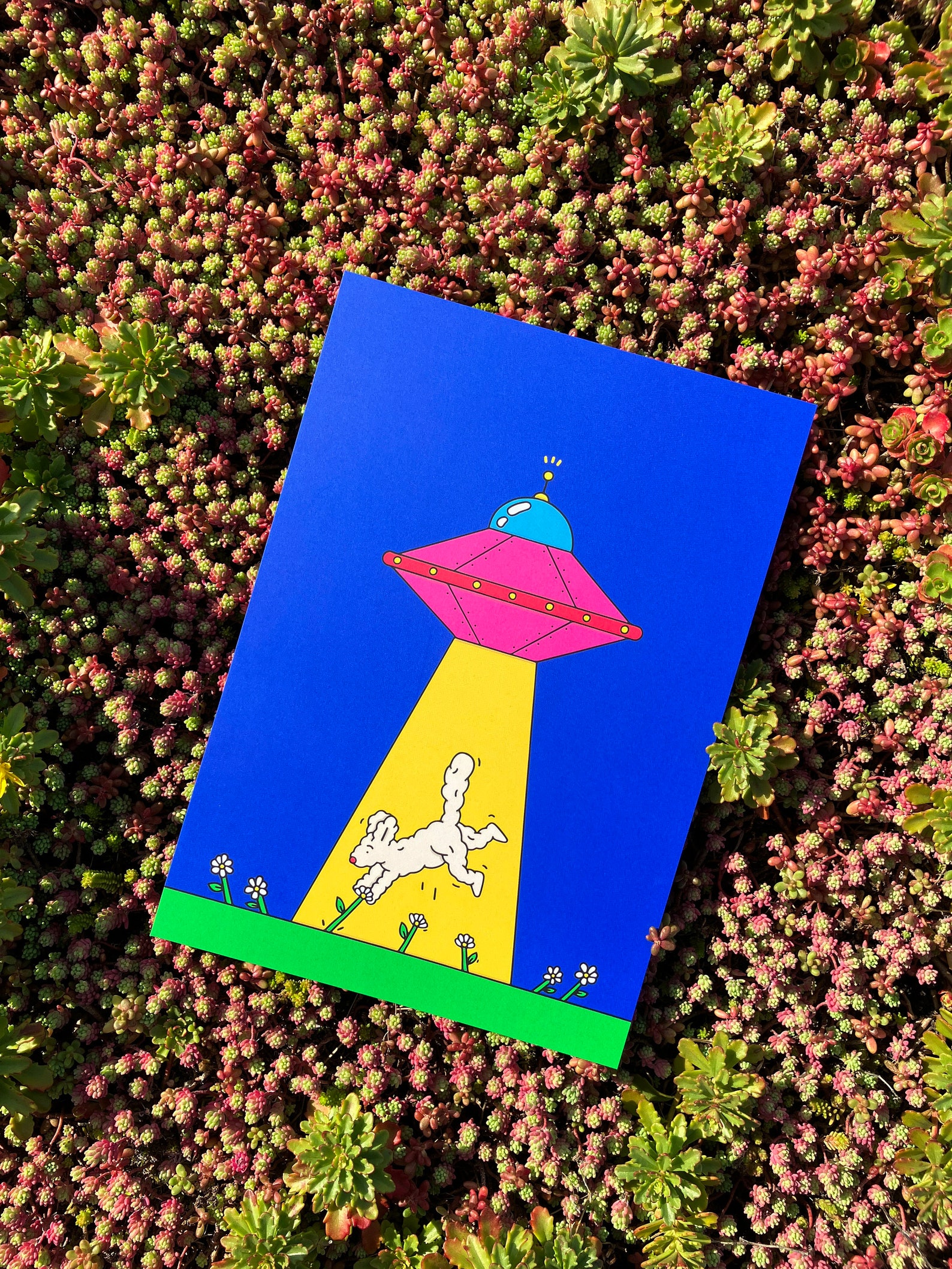 UFO Mini Print A5 Mini Poster Art Print Illustration Card Abstract ...